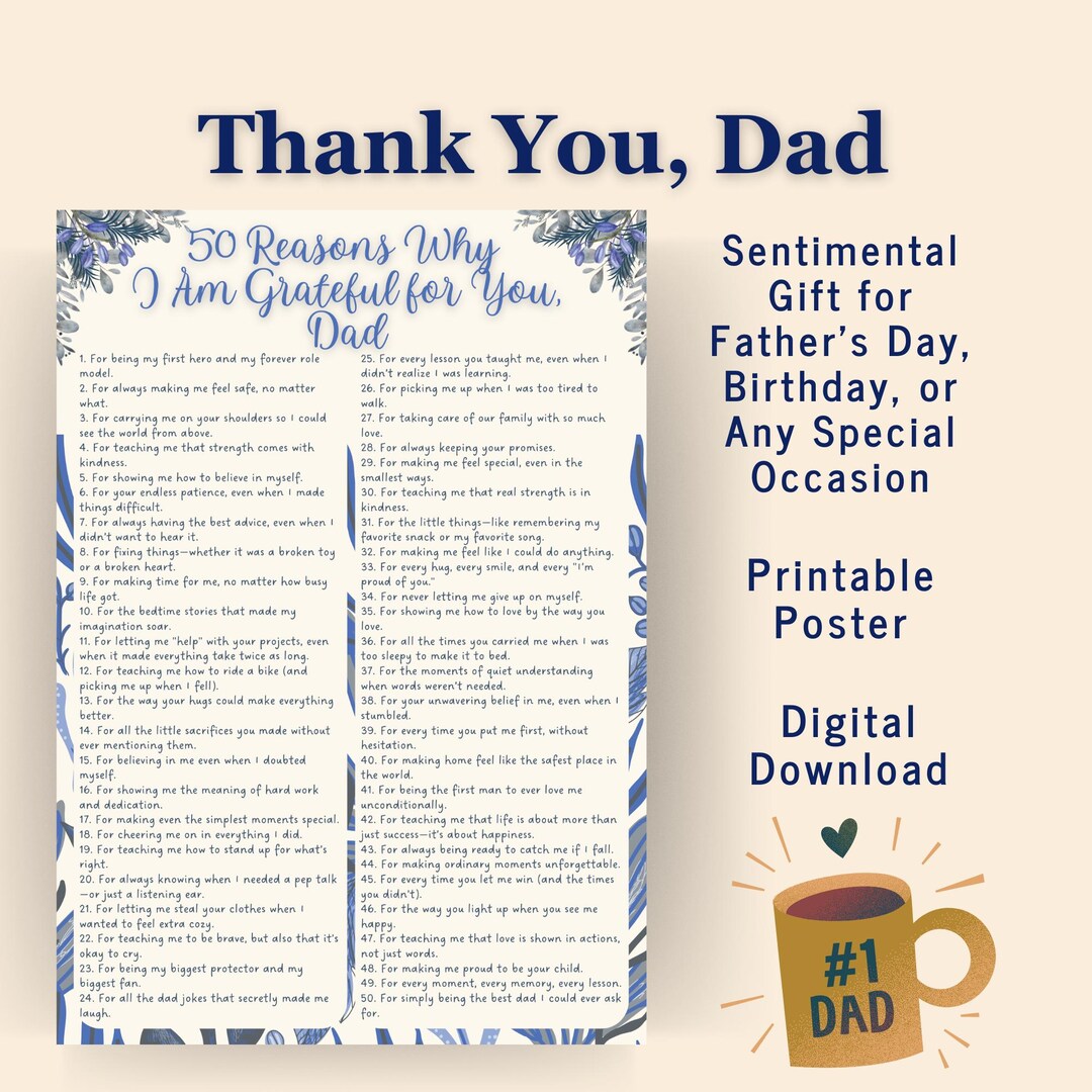50 Reasons Why I Am Grateful for You Happy Father's Day Love You Dad ...