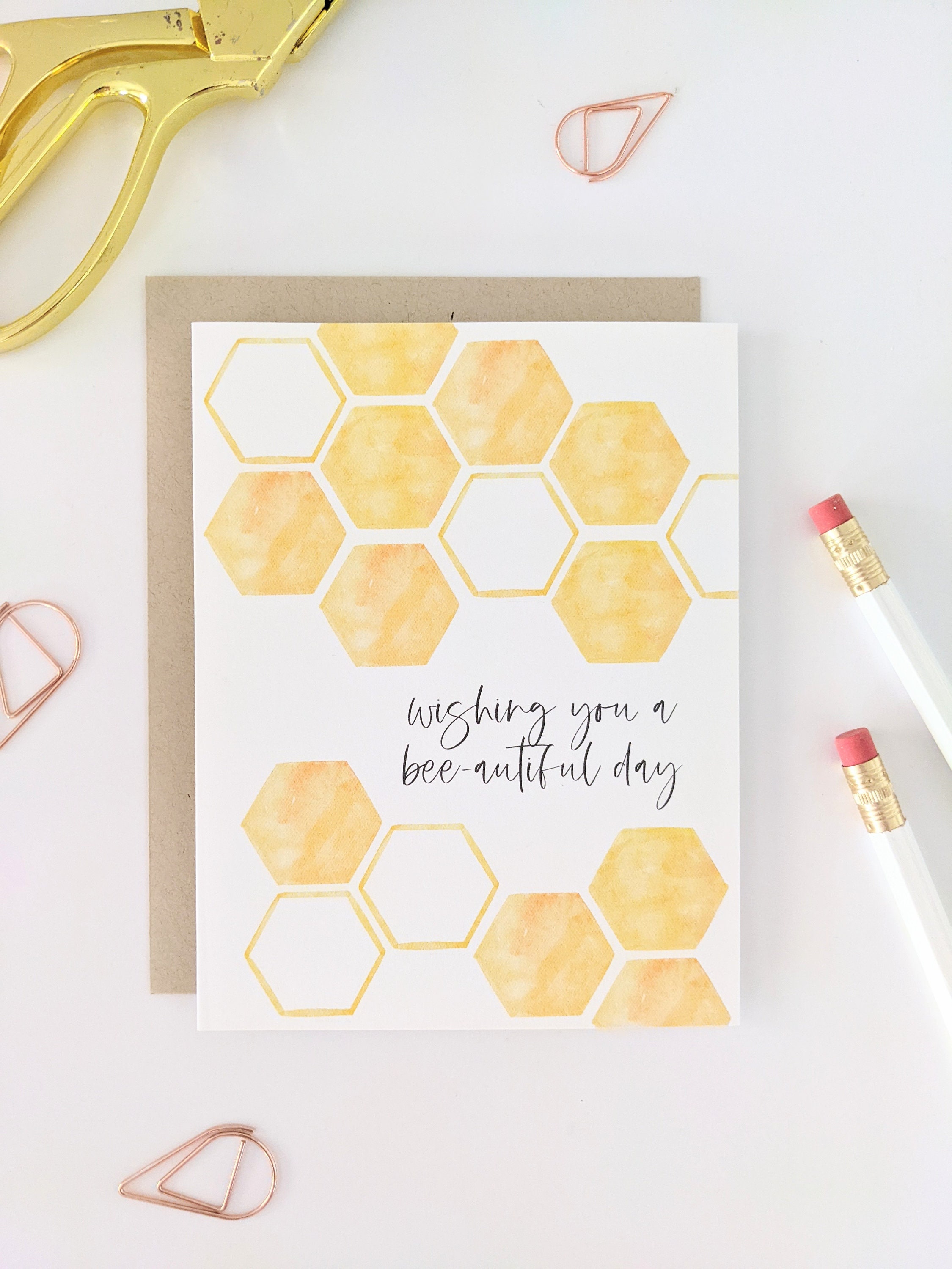 Bee-autiful Day Birthday Card, Honey Pun Card, Funny Card, Everyday ...