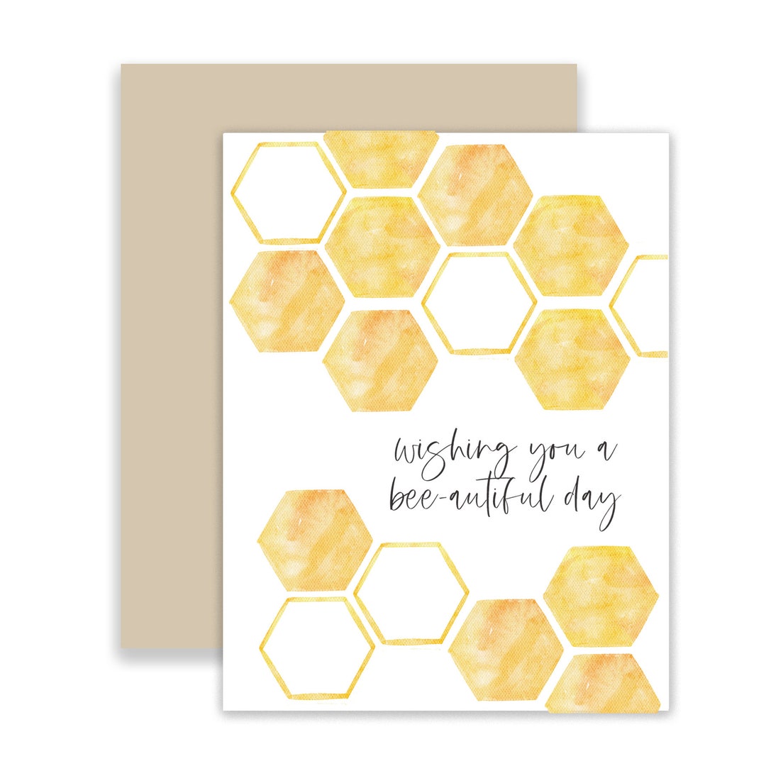 Bee-autiful Day Birthday Card, Honey Pun Card, Funny Card, Everyday ...