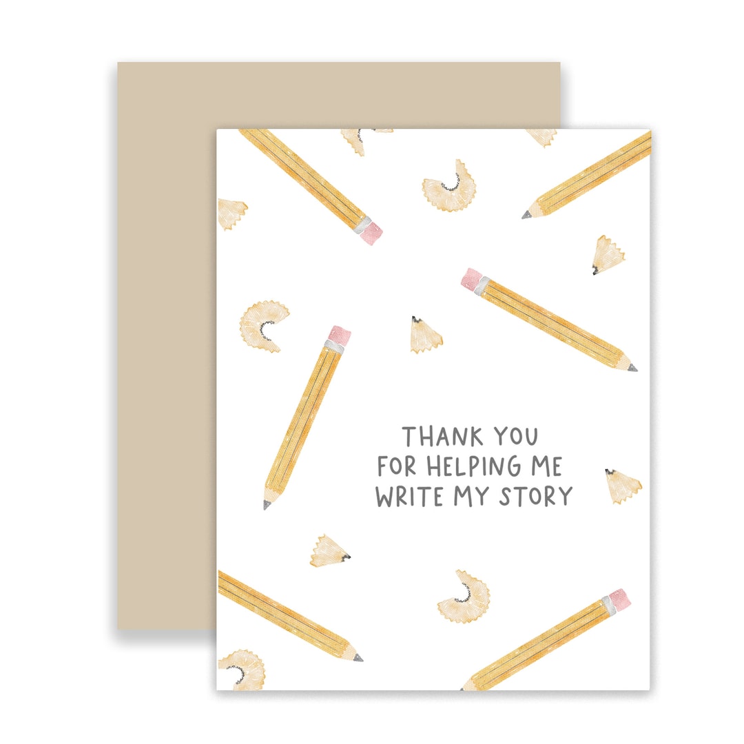 Thank You for Writing My Story Greeting Card, Teacher Appreciation ...