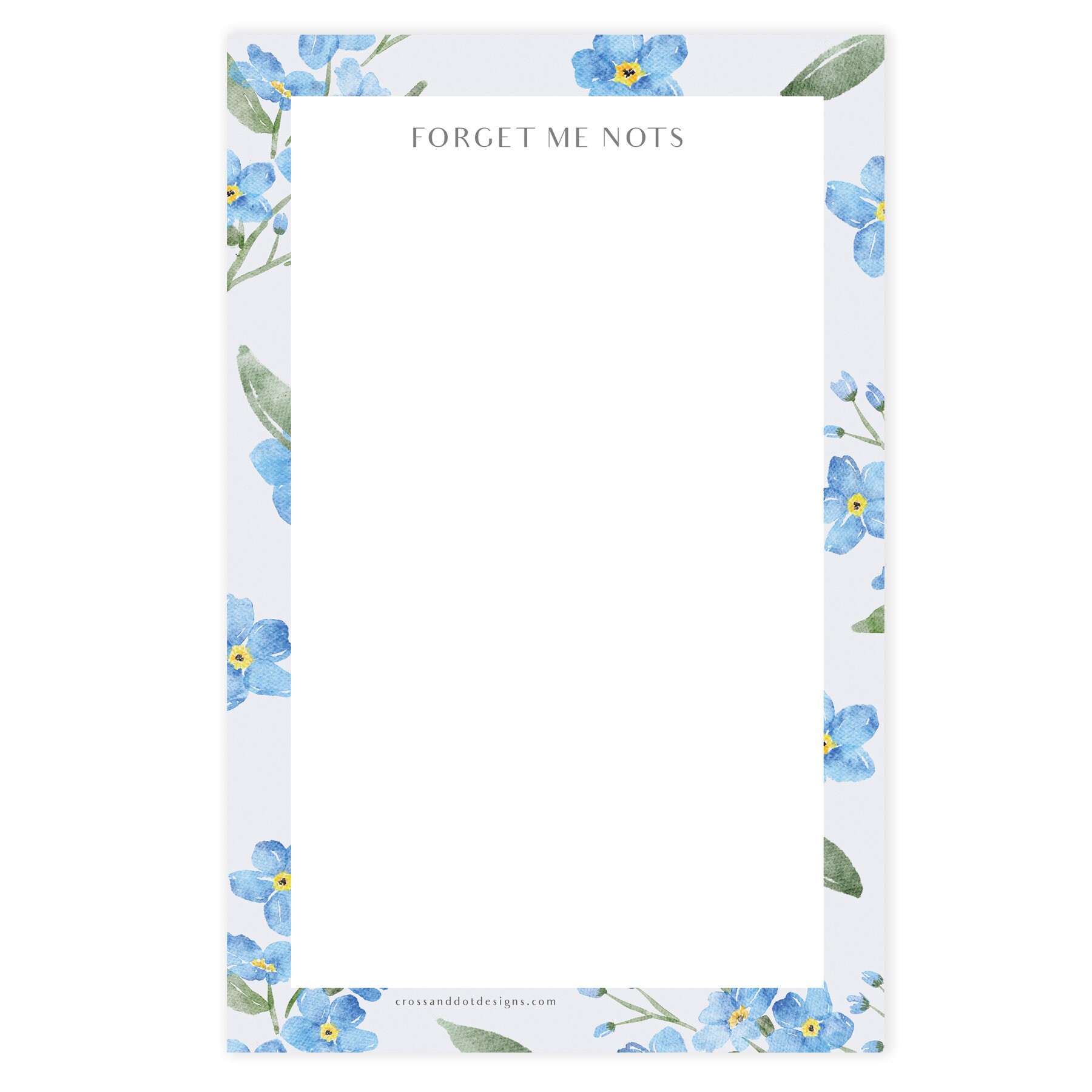Forget Me Not Floral Pun Tear off Pad, Watercolor Notepad, Desk Planner ...