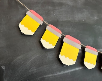 Pencil Flag Banner - Printable Back to School Pencil Garland - First ...