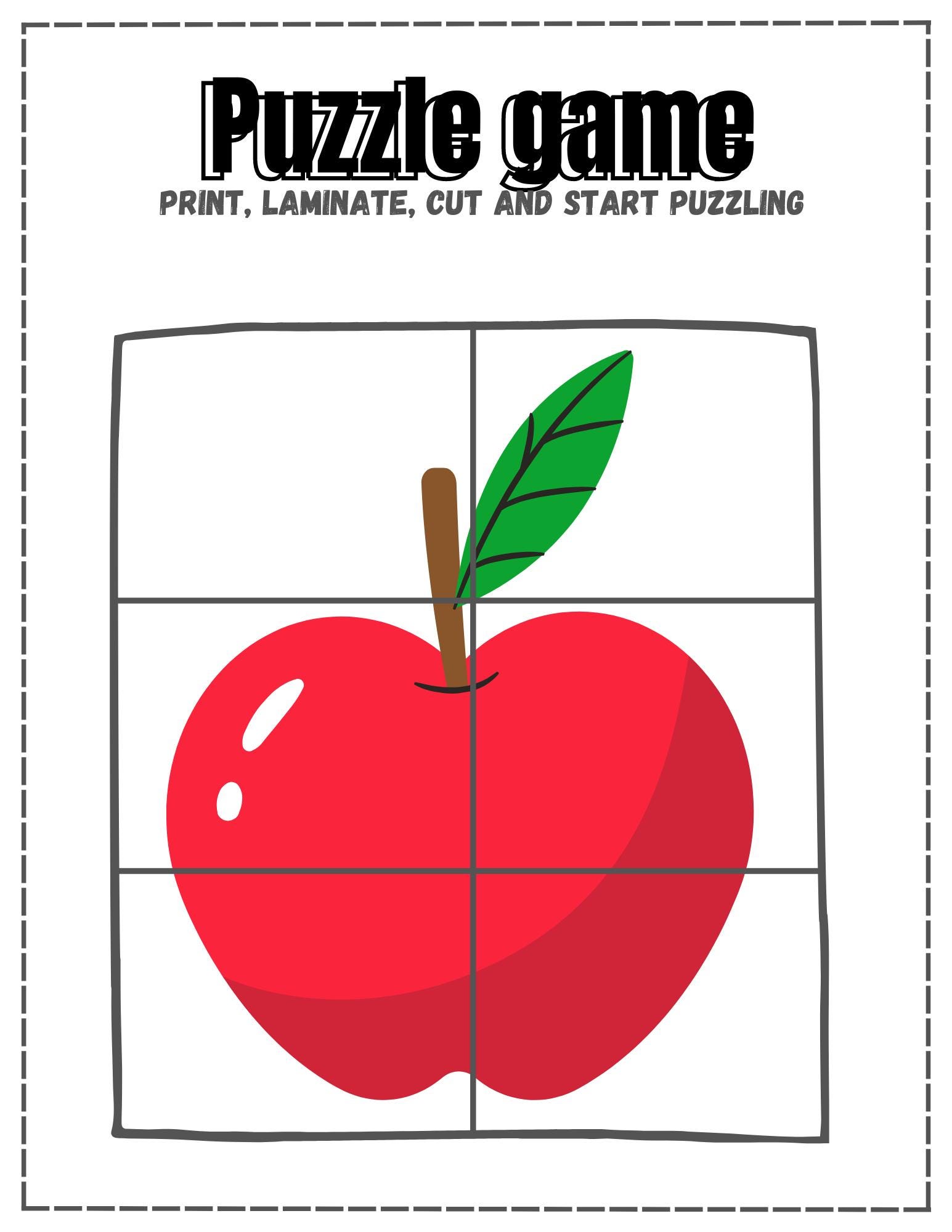 Puzzle Game Activity Sheet - Etsy