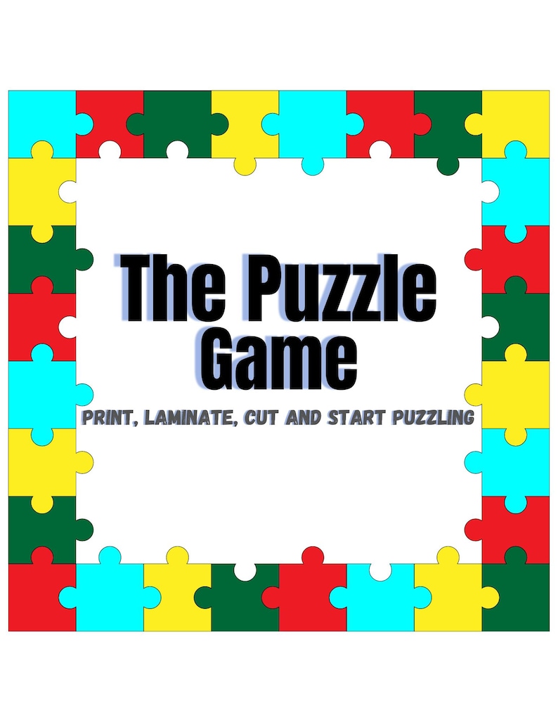 Puzzle Game Activity Sheet - Etsy