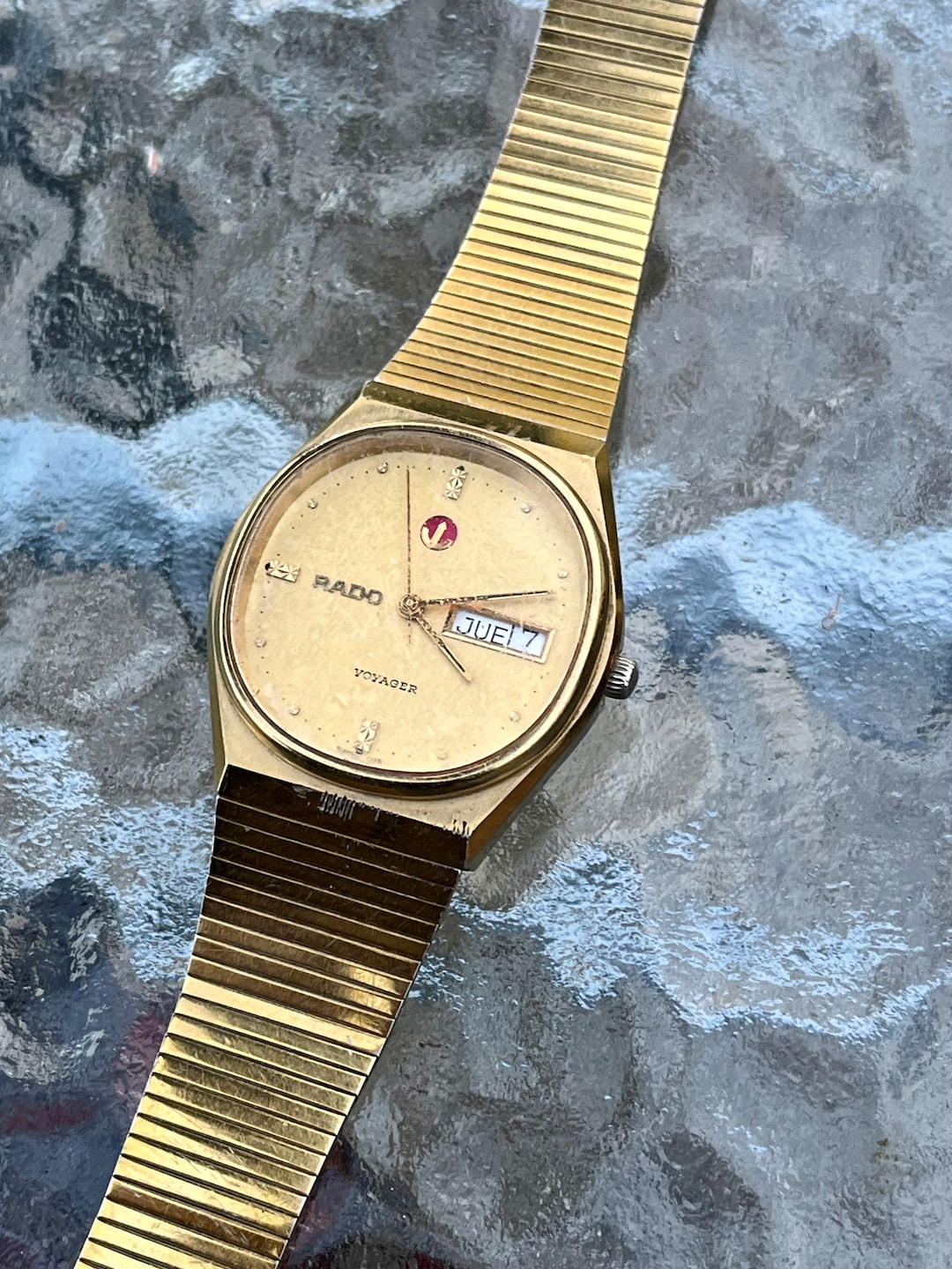 Vintage Watch Rado Voyager Gold Dial Automatic Mens Watch, Used Mens ...