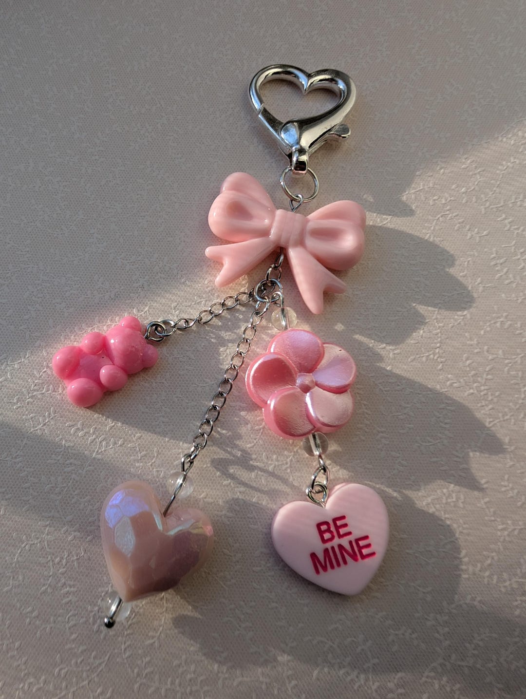 Cute Aesthetic Pink Bow Coquette Kawaii Keychain, Candy Bag Charm ...