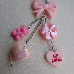 Cute Aesthetic Pink Bow Coquette Kawaii Keychain, Candy Bag Charm ...