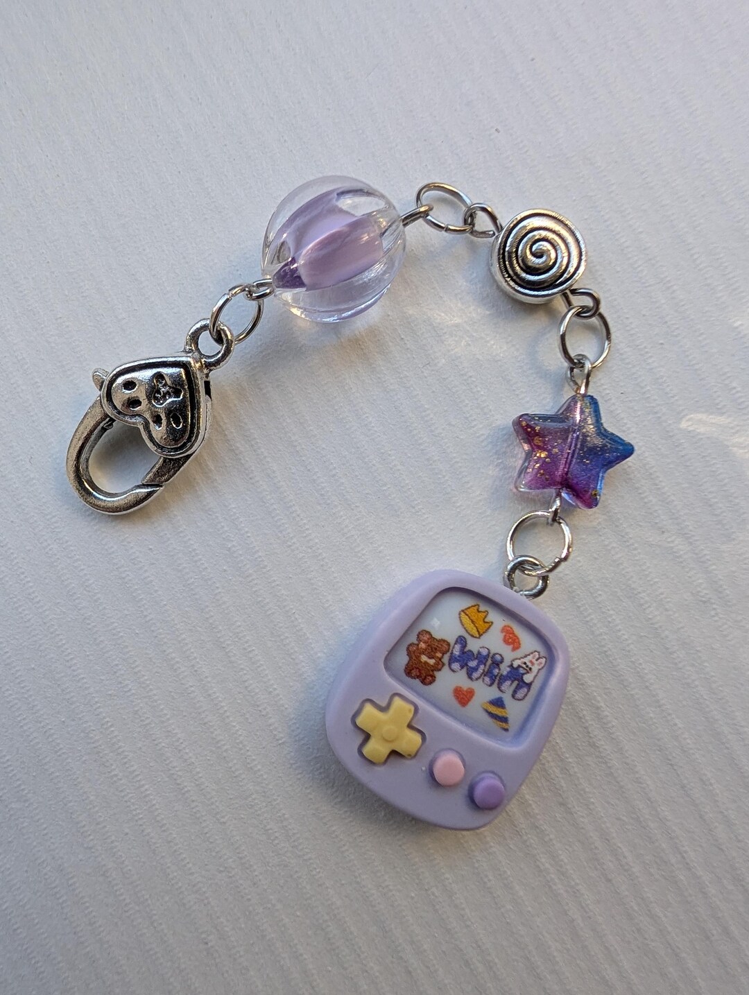 Cute Game Kawaii Purple Keychain Bag Charm | 90s Y2K 2000s Aesthetic ...