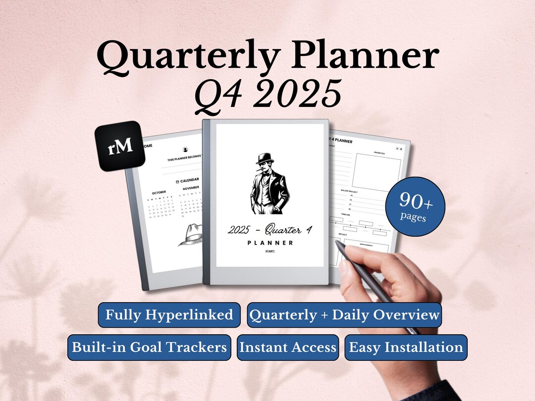 Q4 2025 Quarterly Planner for Remarkable 2 Tablet, 12 Week Year Planner ...