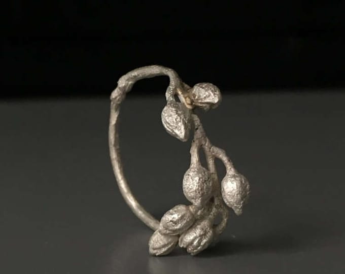 Nature Inspired Ring Sterling Silver Seed Ring Woodland | Etsy