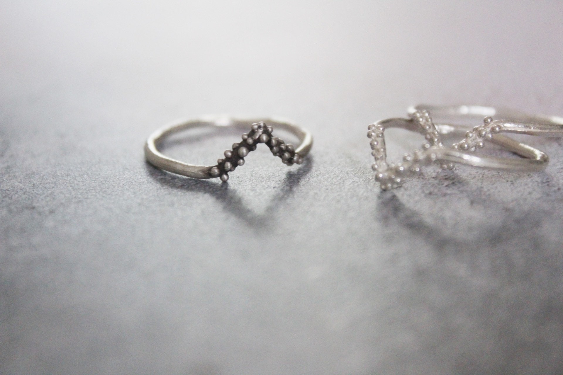 V ring Chevron ring Sterling silver v ring Minimal ring | Etsy