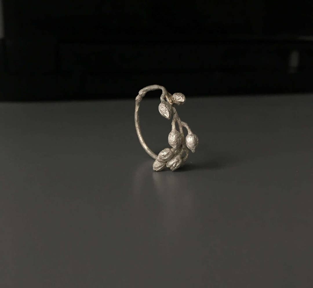 Nature Inspired Ring, Sterling Silver Seed Ring, Woodland Jewelry ...