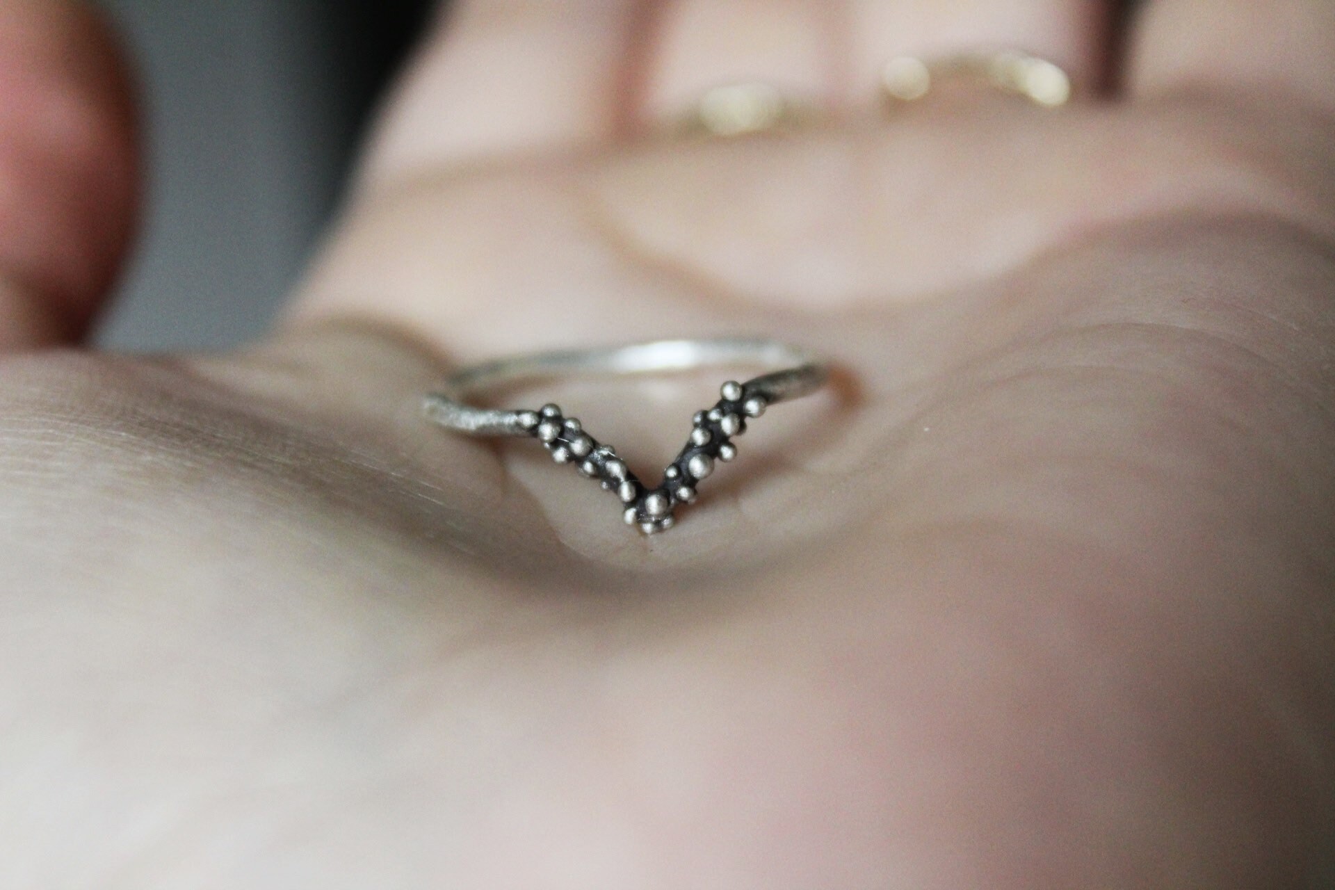 V ring Chevron ring Sterling silver v ring Minimal ring | Etsy