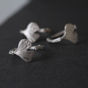 Gingko Leaf Ring ,silver Twig Ring , Leaf Ring, Nature Ring, Adjustable Ring , Leaf Jewelry ...
