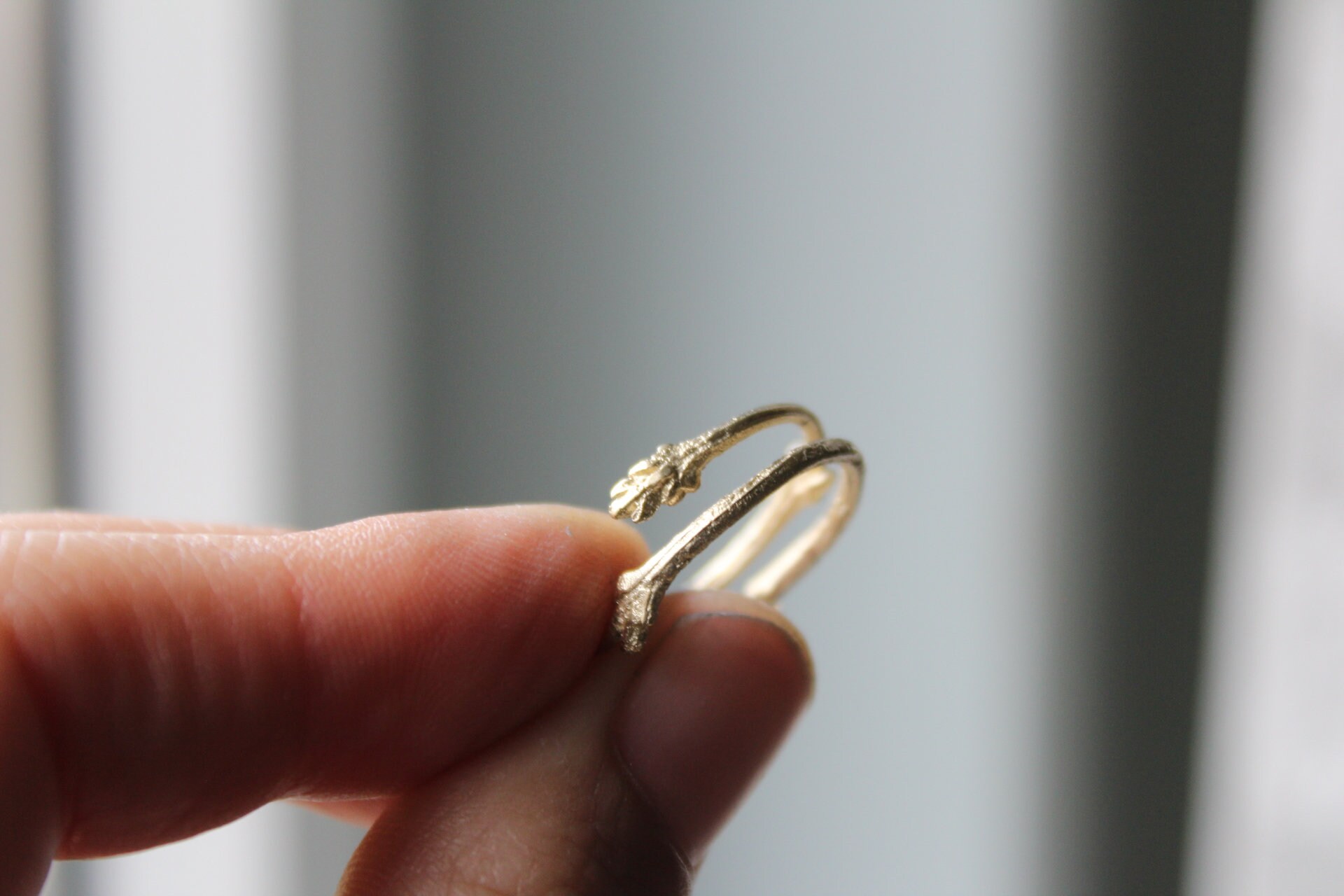 14k Gold twig ring Gold Branch Ring Double Branch Ring | Etsy