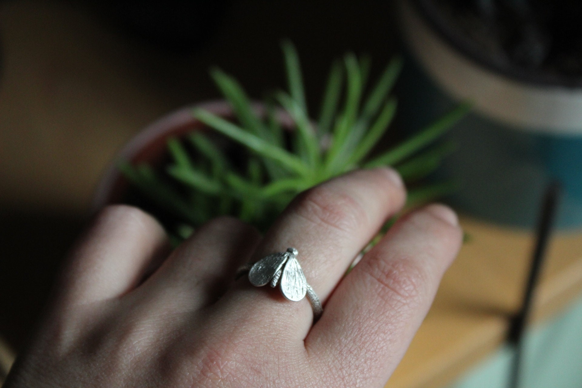 Sterling Silver Moth Ring , Adjustable Ring, Insect Jewellery, Animal ...
