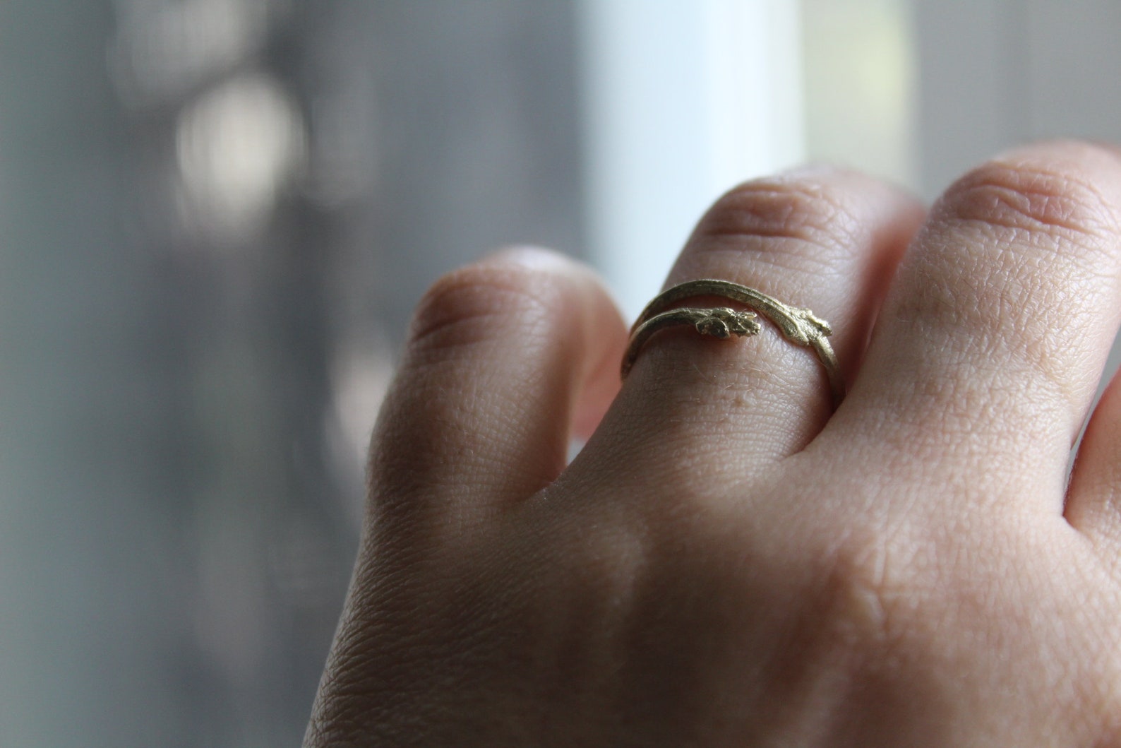 14k Gold twig ring Gold Branch Ring Double Branch Ring | Etsy