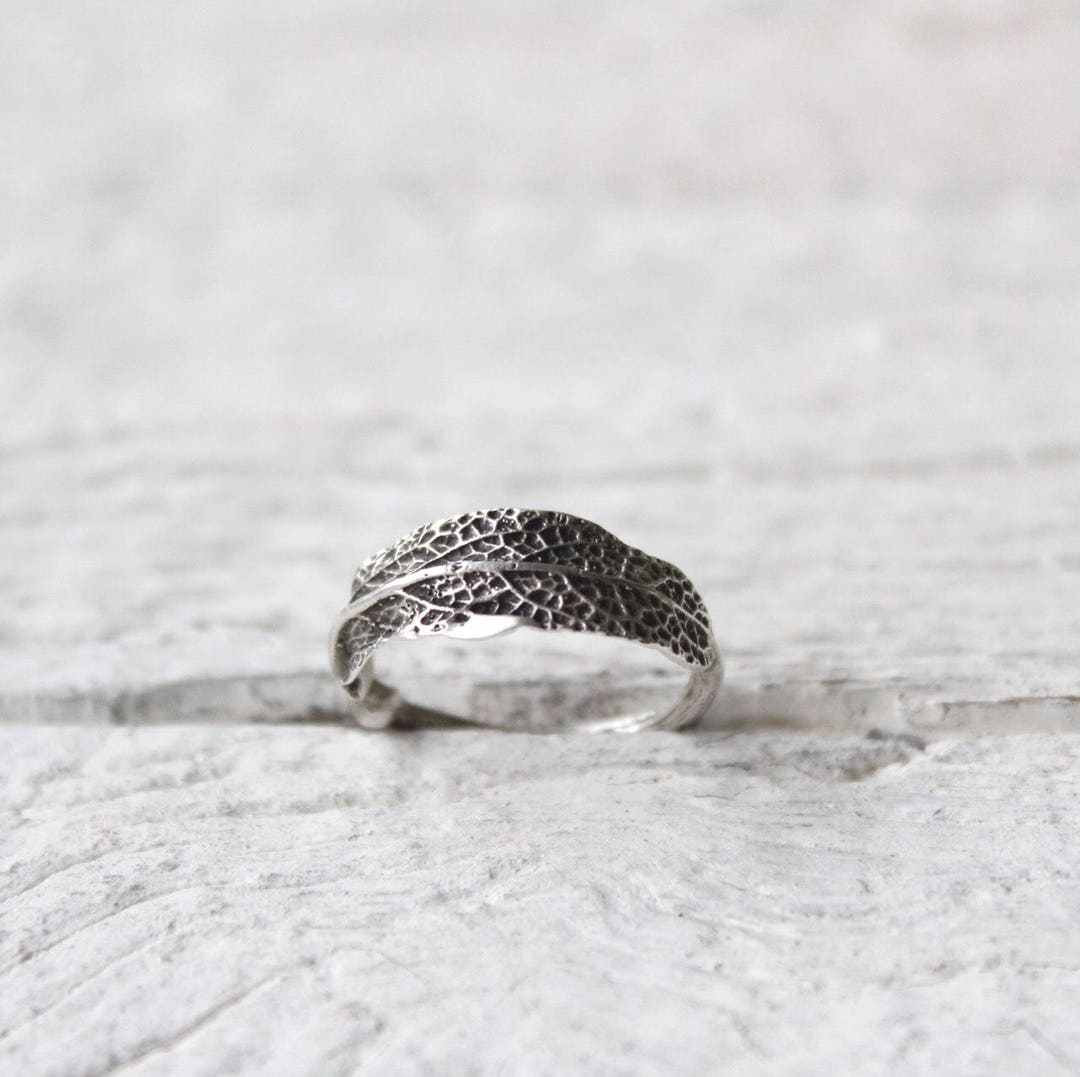 Leaf Ring-silver Leaf Ring-nature Ring-leaf Jewelry -real Leaf Ring ...