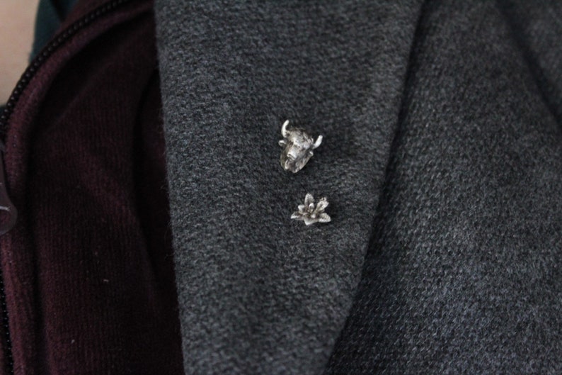 Silver Lapel Pin Set of two pin Sterling silver pin set | Etsy