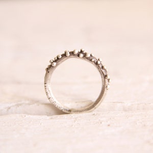 Sterling Silver Bubble Ring, Dot Ring, Granulation Ring, Organic Stack Ring, Silver Pebble Ring ...