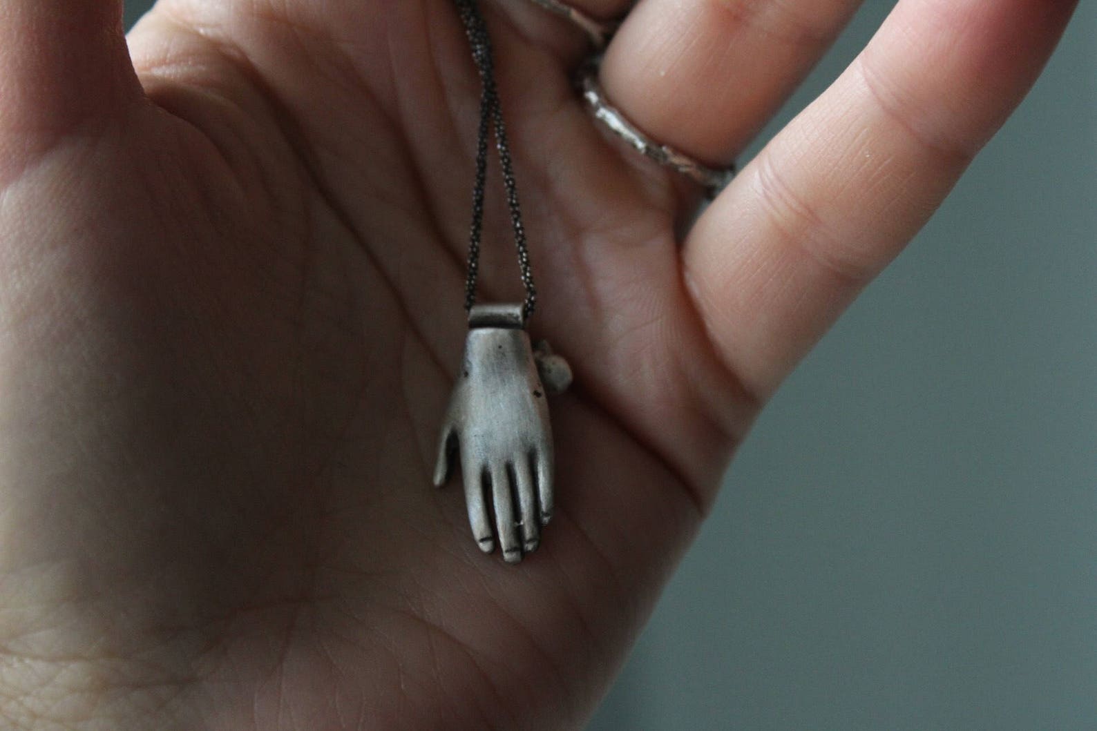 Hand Necklace-sterling Silver Hand Pendant-layering - Etsy