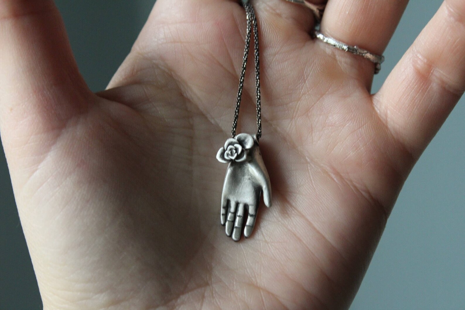 Hand Necklace-sterling Silver Hand Pendant-layering - Etsy