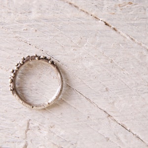 Sterling Silver Bubble Ring, Dot Ring, Granulation Ring, Organic Stack Ring, Silver Pebble Ring ...