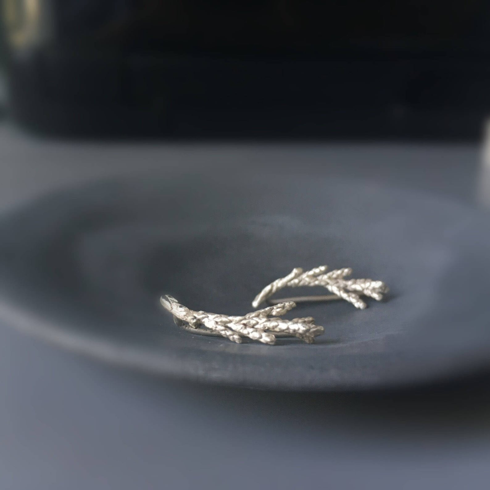 Leaf Ear Climbers Cedar Leaf Earrings Ear Crawlers | Etsy