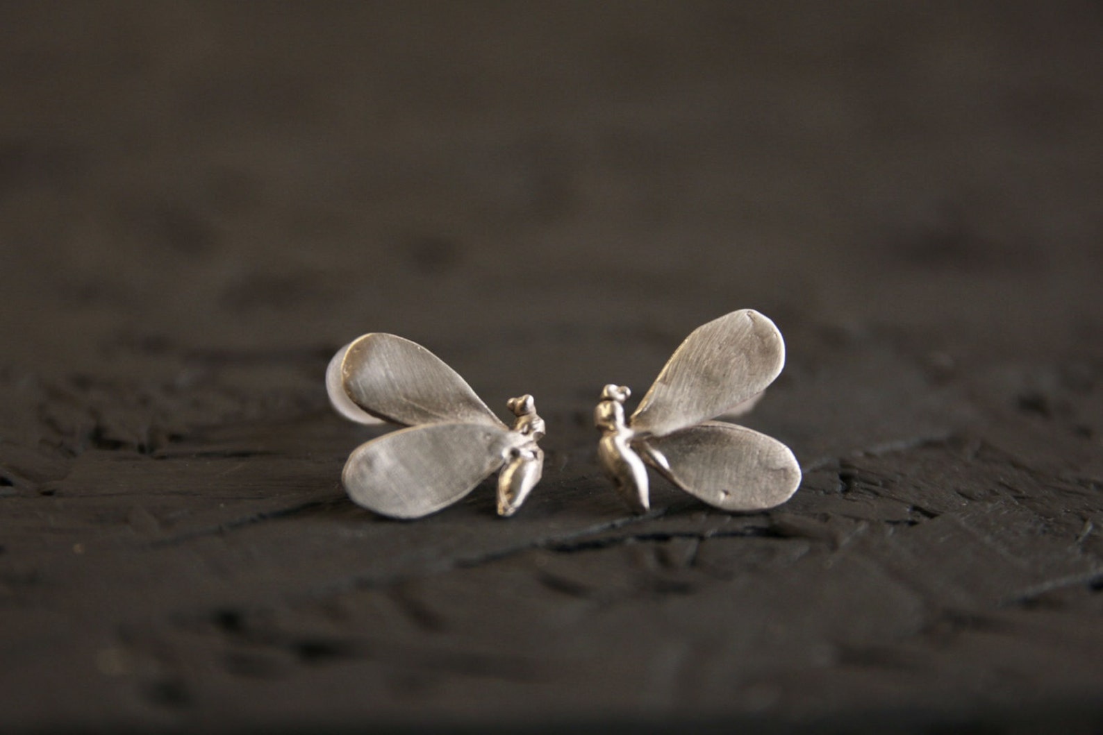 Bee Stud Earrings Sterling Silver Insect Earring Animal - Etsy