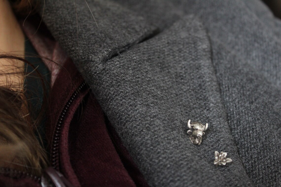 Silver Lapel Pin Set of two pin Sterling silver pin set | Etsy