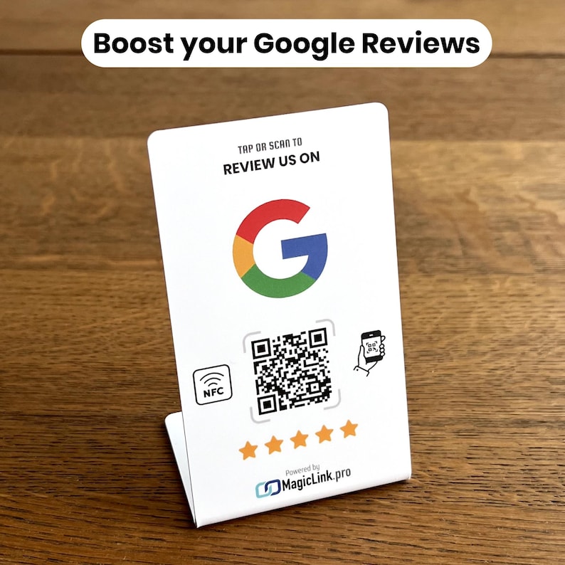 Google Reviews Stand With QR Code Scan and NFC Tap | Boost Business Reviews | Ideal for Business ...