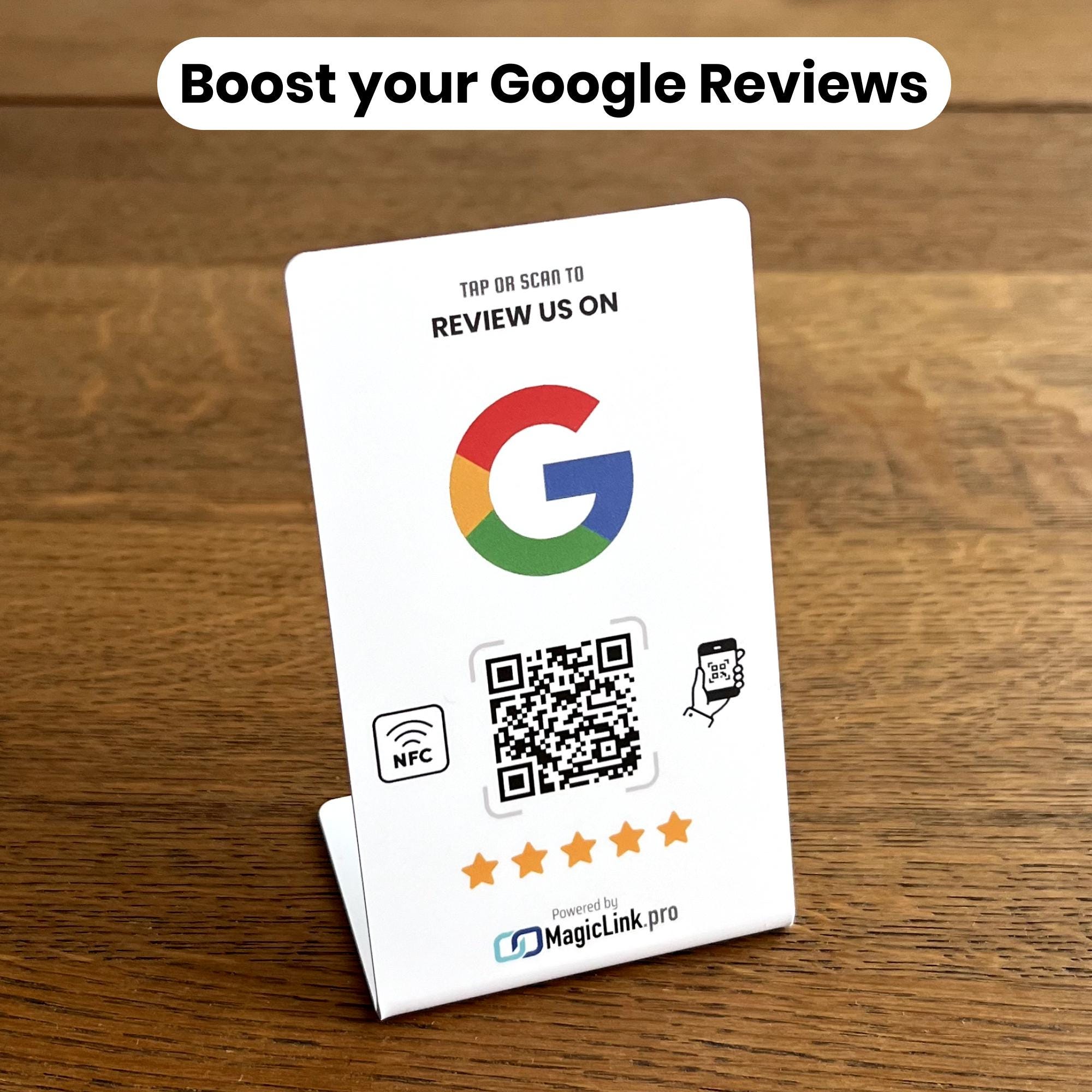 Google Reviews Stand With QR Code Scan and NFC Tap | Boost Business ...