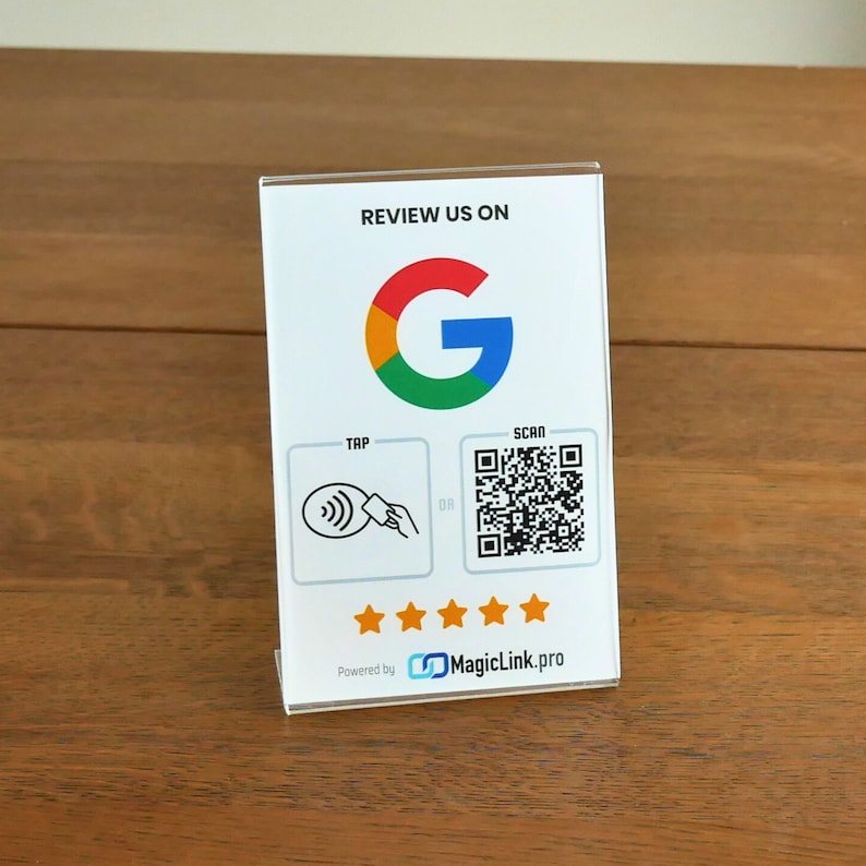 Google Reviews Stand With QR Code Scan and NFC Tap Boost Business Reviews Ideal for Business ...