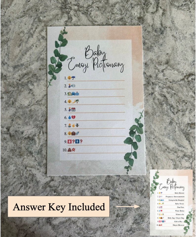 Baby Shower Game Baby Emoji Pictionary - Etsy