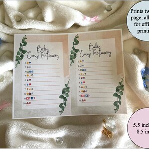 Baby Shower Game Baby Emoji Pictionary - Etsy