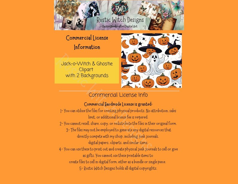 Jack-o-witch & Ghostie | Printable Digital Clipart | Scrapbooking ...