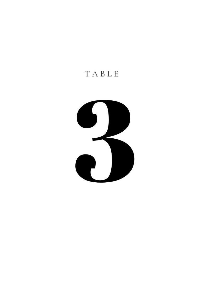 Minimalist Wedding Table Card - Etsy