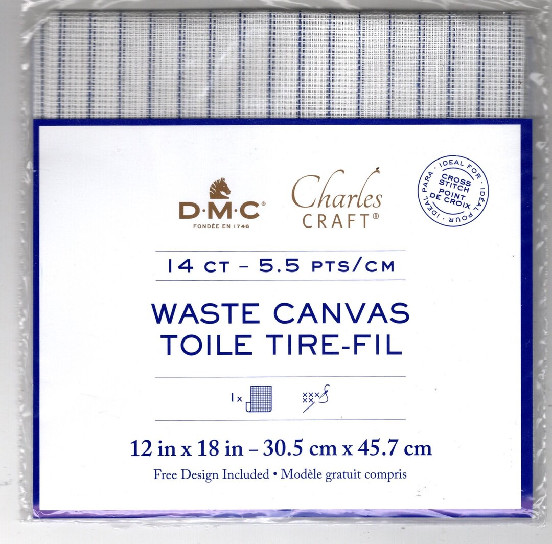 DMC Charles Craft WASTE CANVAS 14 Count Cross Stitch Fabric Prepackaged ...