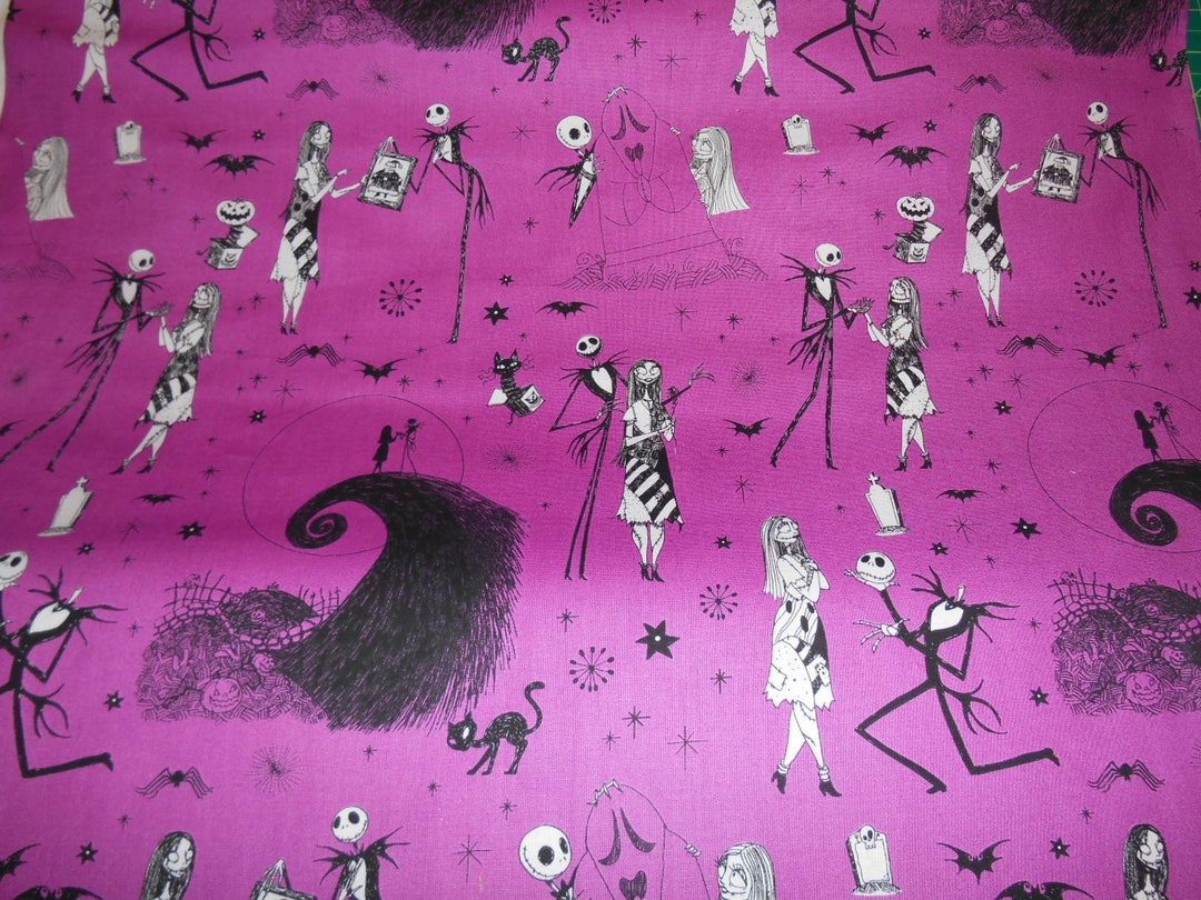 JACK & SALLY Purple - Nightmare Before Christmas - Cotton Fabric,bty - Etsy