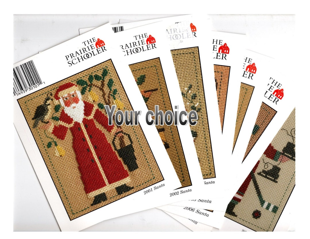 PRAIRIE SCHOOLER Santa -individual Yearly Counted Cross Stitch Charts ...