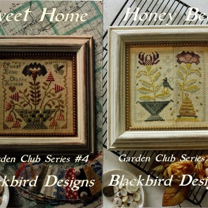 BLACKBIRD DESIGNS Garden Club Series Counted Cross Stitch Charts Your ...