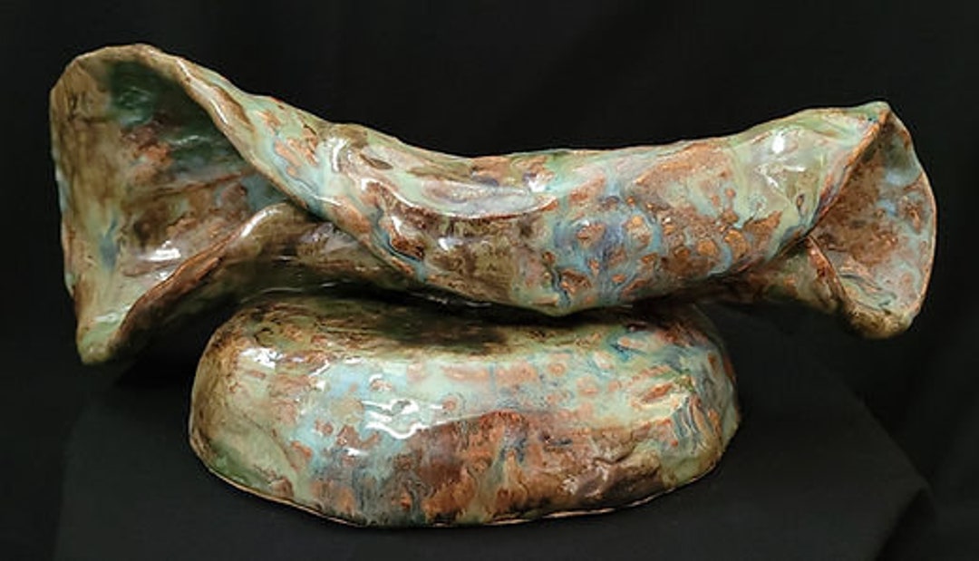 OCEAN FLOW -pottery Sculpture Vase Clay Modern Art Home Decor Handmade ...