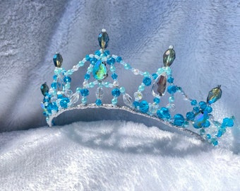 White Crystal Crown for Ballet Variation Headpiece Jewelry Dancer Tiara ...