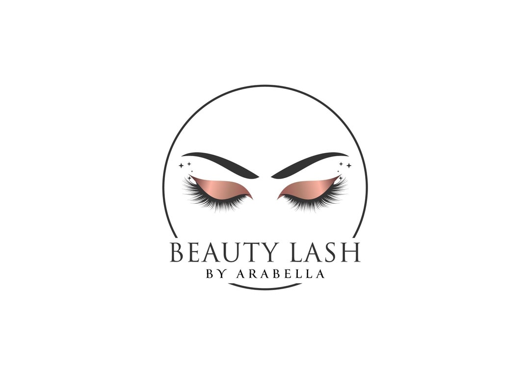 Makeup Artist Logo Beauty Logo Lash Logo Rose Gold Brows Logo Design Metallic Brow Logo Makeup