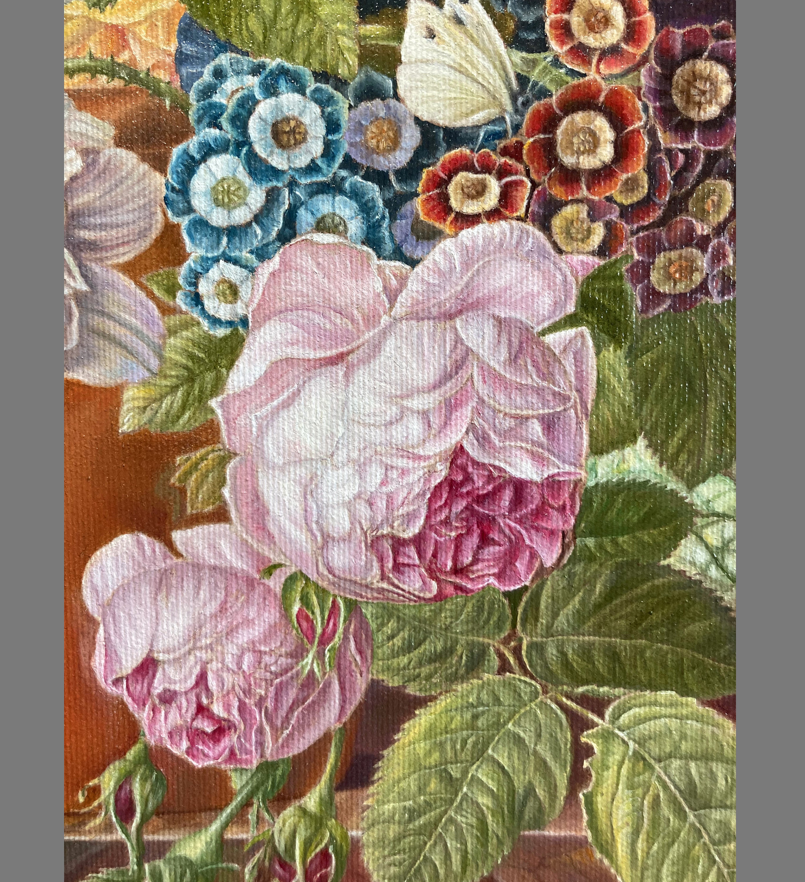 Bouquet of Flowers on a Marble Shelf, Flowers, Painting, Classics ...