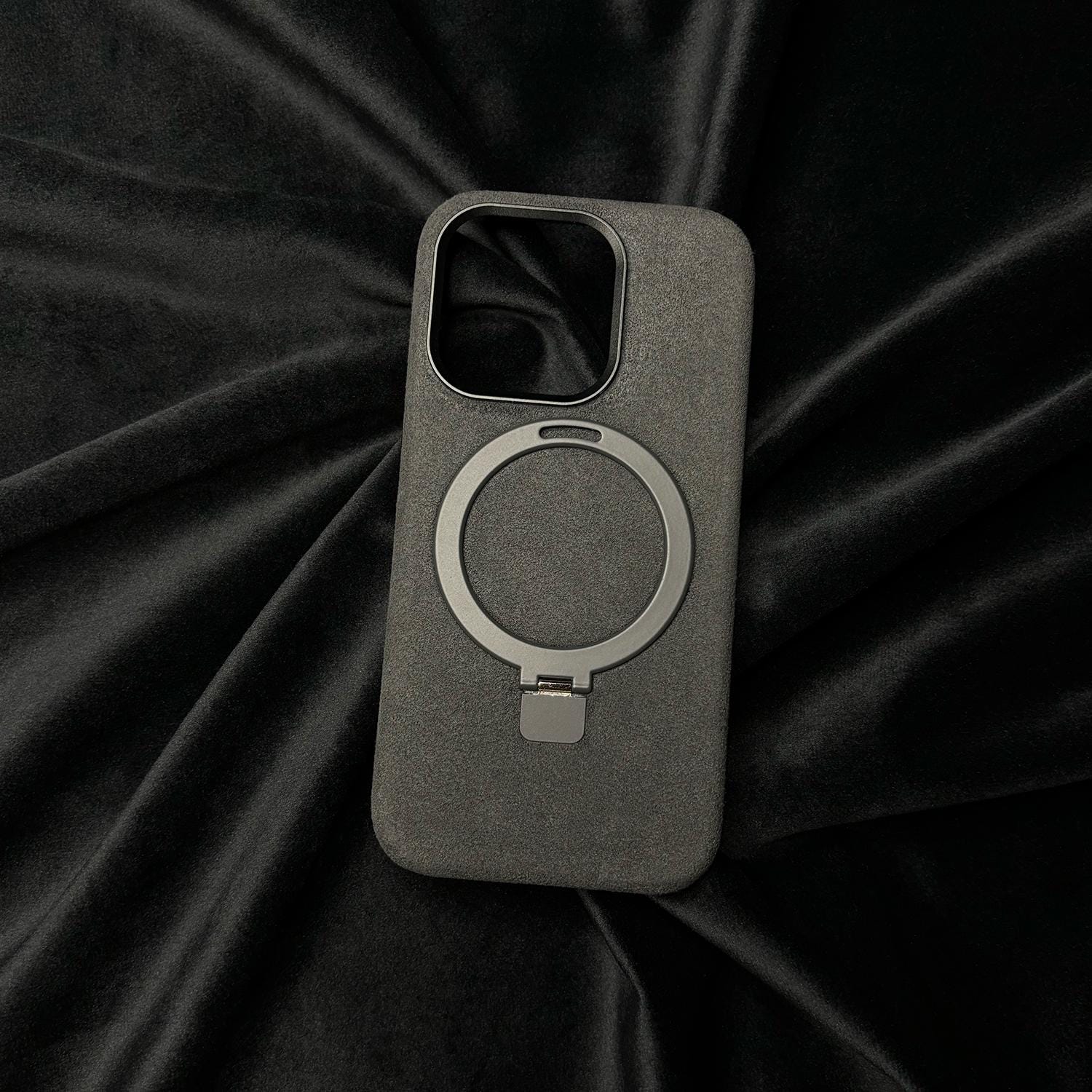 IPhone Case With Stand Made With Genuine Alcantara Material, Magsafe ...
