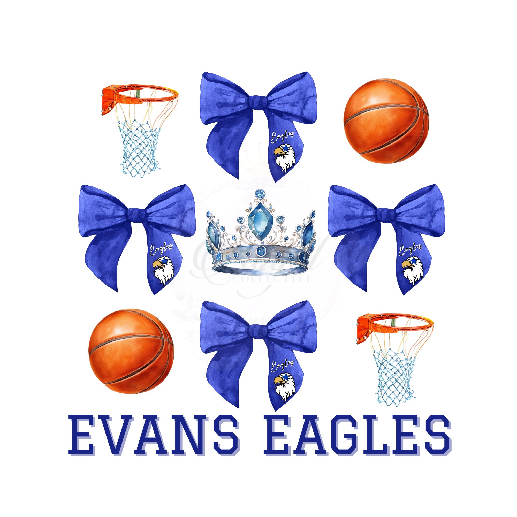 Custom Basketball Eagles PNG Tiara Crown Blue Basketball PNG Homecoming ...