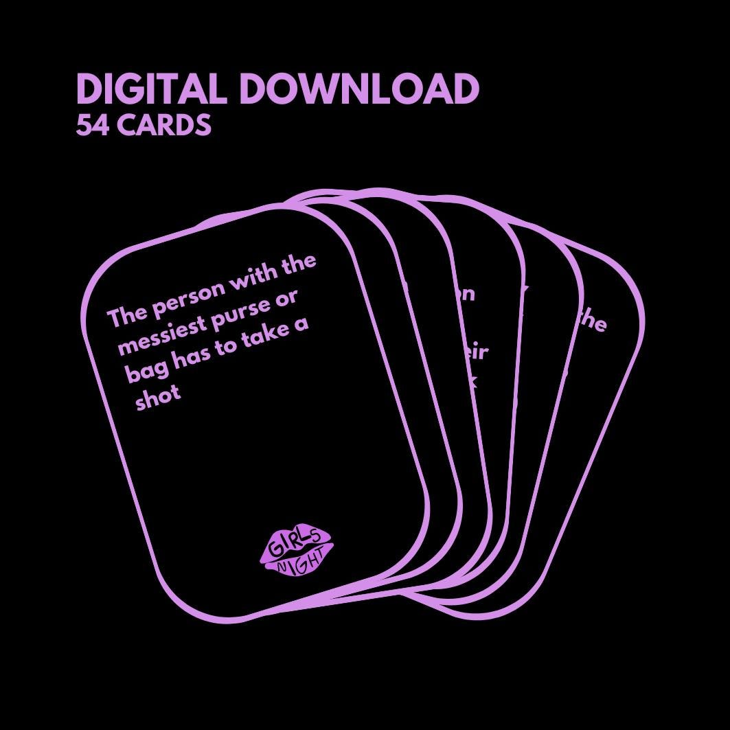 Girls Night Card Game Digital Download Galentines Girls Night in Deck ...