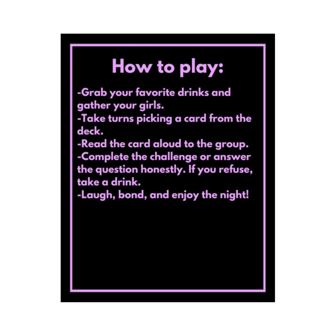 Girls Night Card Game Digital Download Galentines Girls Night in Deck ...