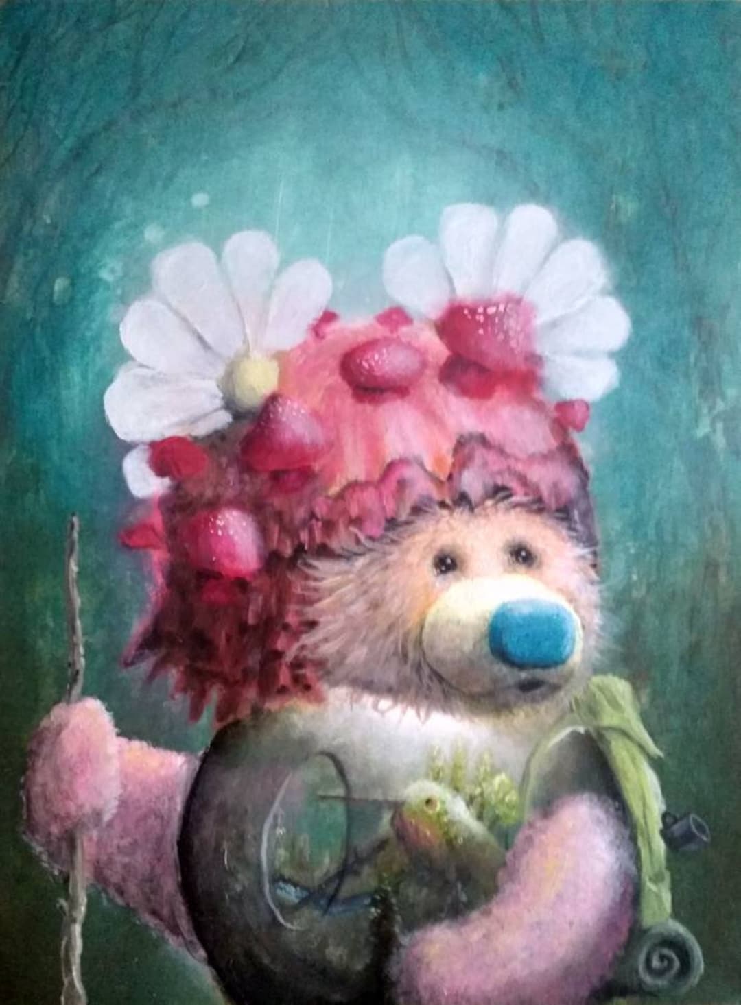 Whimsical Animal Print, Bear Art, Woodland Creature, Animal Art ...